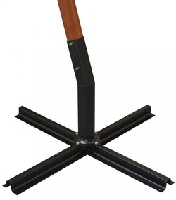 Závěsný slunečník s dřevěnou tyčí Ø 300 cm Dekorhome Cihlová