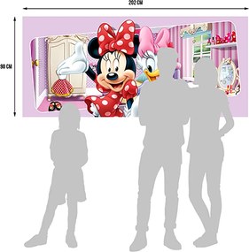 Dětská vliesová fototapeta na zed' Minnie a Daisy v pokojíčku, Disney | 202 x 90 cm | DFTDNH 5383