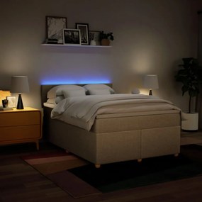Box spring postel s matrací krémová 140x190 cm textil 3288980