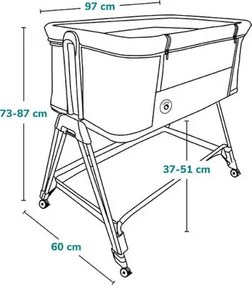LIONELO Postýlka Luna 2v1 Grey Concrete