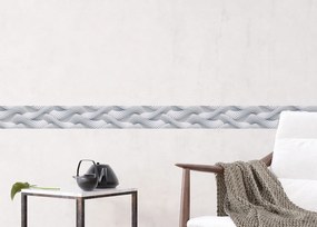 Samolepící bordura na zeď 3D Bílá Pletená Lana | 5 m x 13.8 cm | DWB8228