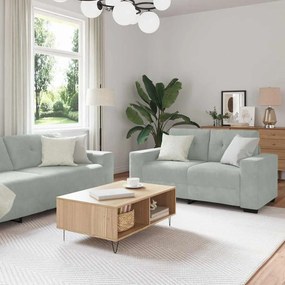 Set pohovek 3 ks Světle šedá samet 3324639