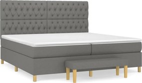 Box spring postel s matrací tmavě šedá 200x200 cm textil 3137422