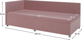 Váľanda s úložným prostorem, růžová, AURIA UNI