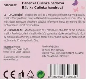 TEDDIES Panenka Culinka hadrová s blond vlásky / Textilní / 32 cm / od