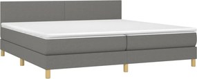 Box spring postel s matrací tmavě šedá 200x200 cm textil 3140482