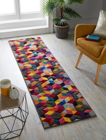 Flair Rugs, Běhoun Spectrum Dynamic Multi, 66x230, vícebarevná, chodba / předsíň
