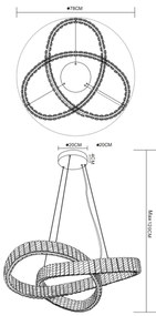 Globo 67162-110CCT - LED Stmívatelný lustr na lanku MUCKY 110W/230V pr. 78 cm+DO