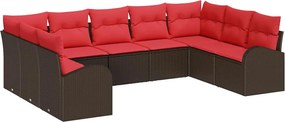 Set pohovek Hnědá [Syntetika]: Poly Ratan 3346204
