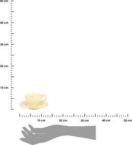 Porcelánový šálek na noze s podšálkem Ecru Nina 120 ml sada 2ks