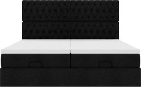 Osmanský rám postele s matrací černá 160x200cm textil 3313708