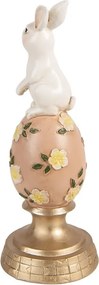 Dekorace králík na květovaném vajíčku - Ø 10*26 cm