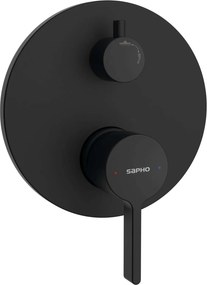 Sapho Iconic - Baterie pod omítku pro 2 spotřebiče, s tělesem, matná černá AF042B