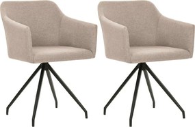 vidaXL Otočné jídelní židle 2 ks textil [247061] Barva: taupe