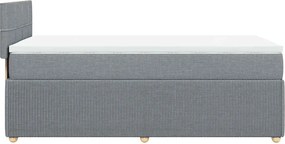 Box spring postel s matrací světle šedý 100 x 200 cm textil 3289667