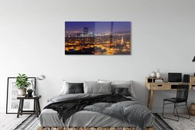 akrylový obraz Gdańsk Město noční panorama 125x50 cm