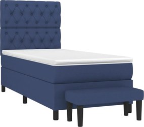 Box spring postel s matrací modrá 80x200 cm textil 3136795