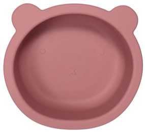 MOONBABY silikonový miska s přísavkou TEDDY - dark pink
