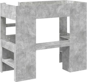 Rám patrové postele se stolem Betonově šedá 80 x 200 cm 3410446