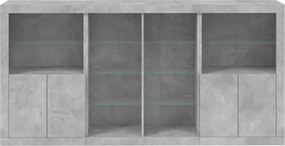 Příborník s LED osvětlením betonově šedý 202 x 37 x 100 cm 3209187