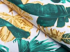 Biante Bavlněné prostírání na stůl Sandra SA-245 Zelené a zlaté tropické listy 30x40 cm