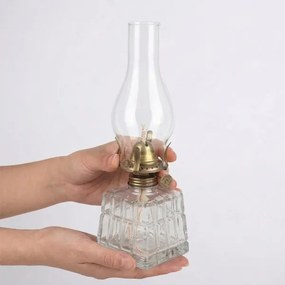 BRILAGI - Petrolejová lampa MERLIN čirá/zlatá/patina