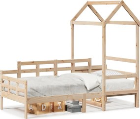 Válenda se střechou 80 x 200 cm masivní borové dřevo 3282302