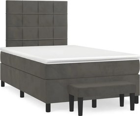 Box spring postel s matrací tmavě šedá 120 x 200 cm samet 3137834