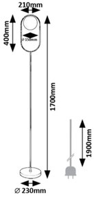 Rabalux 71139 - Stojací lampa GHITA 1xE27/20W/230V