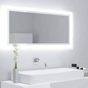 vidaXL LED koupelnové zrcadlo 100 x 8,5 x 37 cm akrylové [804940] Barva: bílá s vysokým leskem