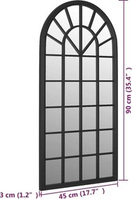 vidaXL Zahradní zrcadlo 90 x 45 cm železo do exteriéru [318348] Barva: Černá