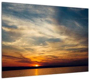 Skleněný obraz západu slunce (70x50 cm)