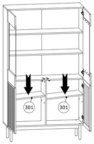 Obývací stěna SAORI | 3 díly B | dub cremona
