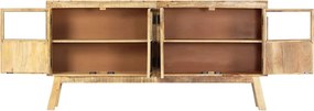 Příborník hnědo-černý 160 x 30 x 80 cm masivní hrubý mangovník 247994