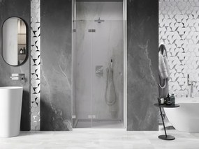 Mexen, Mexen Lunar levé otočné sprchové dveře 75 cm, transparentní, broušený nikl - 834-075-000-97-00-L