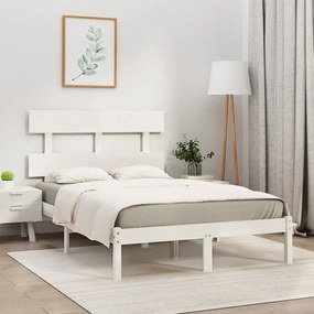 Rám postele bílý masivní dřevo 90 x 200 cm