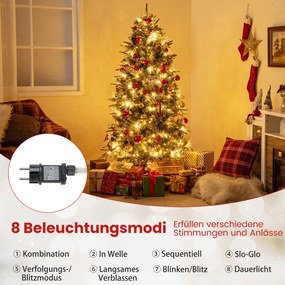 Costway 180 cm Prefabrikovaný umělý vánoční stromek Kloubový slavnostní vánoční