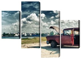 Vícedílný obraz Panoramatický Výhled Na Havanu A Malecon Nedostatek Nedostatek Plátno Canvas 240x150