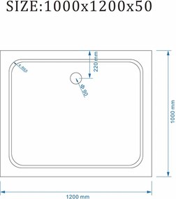 BPS-koupelny Obdélníkový sprchový kout HYD-OK03D 120x100 černá/transparent + vanička HYD-OSV-ST06C bílá