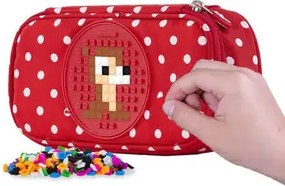 PIXIE CREW studentský penál červená látka s bílými puntíky / od 6 let