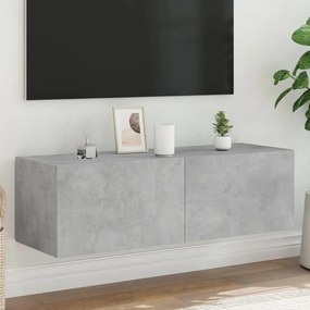 Nástěnná TV skříňka s LED osvětlením betonově šedá 100x35x31 cm