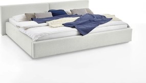 Bílá čalouněná dvoulůžková postel s úložným prostorem s roštem 200x240 cm Cube – Meise Möbel