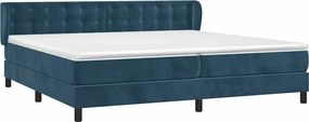 Box spring postel s matrací tmavě modrá 200x200 cm samet 3127755