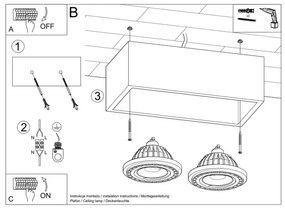 Sollux SL.0916 - Stropní svítidlo QUATRO 2xGU10/40W/230V buk
