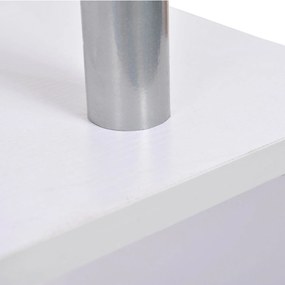 HOMCOM S-typová knihovna, 4-patrová policová jednotka pro obývací pokoj, kancelář a studovnu 80x30x145 cm, bílá