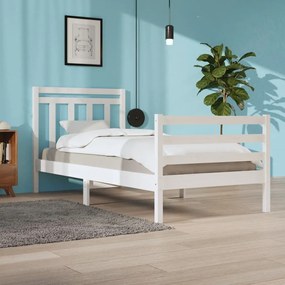 vidaXL Rám postele masivní dřevo 90 x 200 cm [3105304] Barva: Bílá