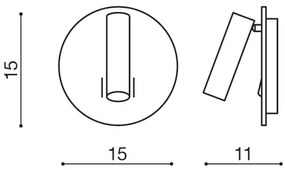 Azzardo AZ2424 - LED Nástěnné bodové svítidlo FARO LED/6W+LED/3W/230V