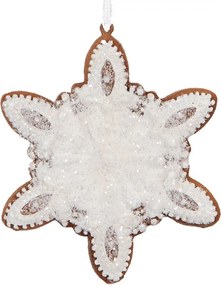 Závěsná dekorace perníková vločka Frosted Ginger - 9*1*10 cm