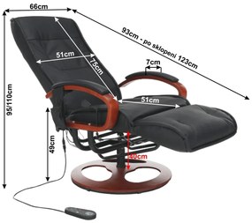 Kondela Masážní křeslo, elektrické, černé, ARTUS 2