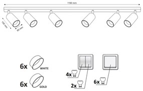 Bodové svítidlo MARIBEL 6xGU10/10W/230V bílá